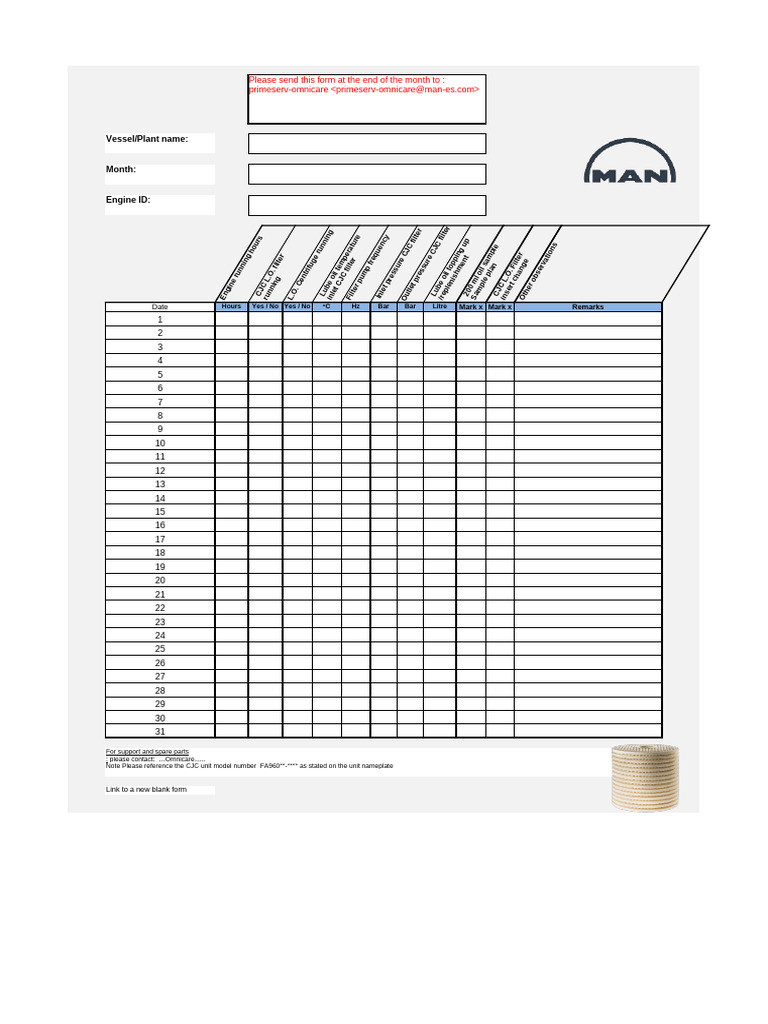CJC Monthly Log Sheet | PDF
