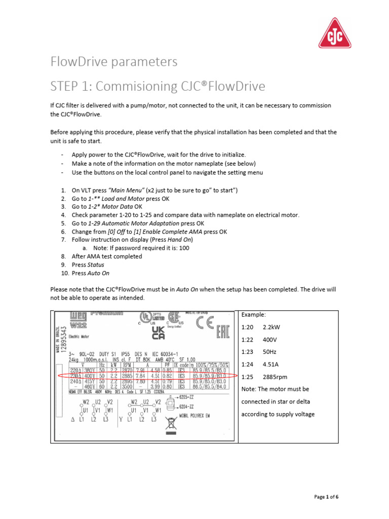 FlowDrive Commisioning | PDF