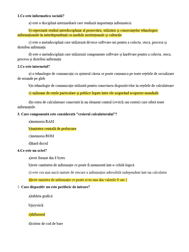 intrebari model | PDF