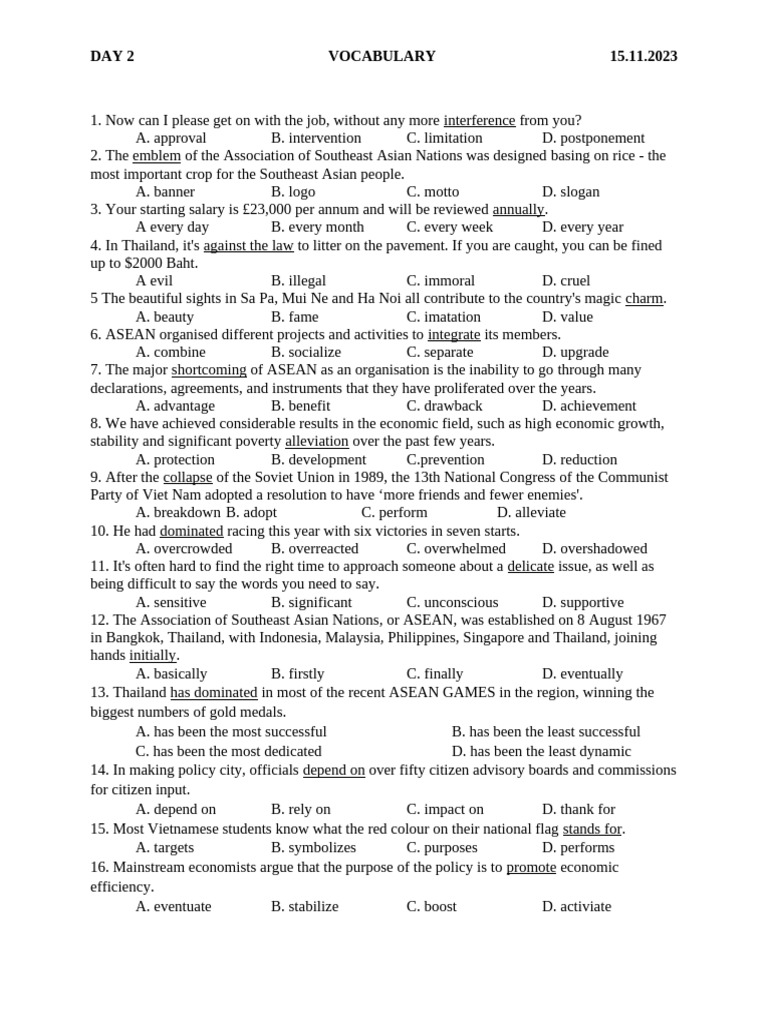 Day 2. Unit 4. Vocabulary | PDF
