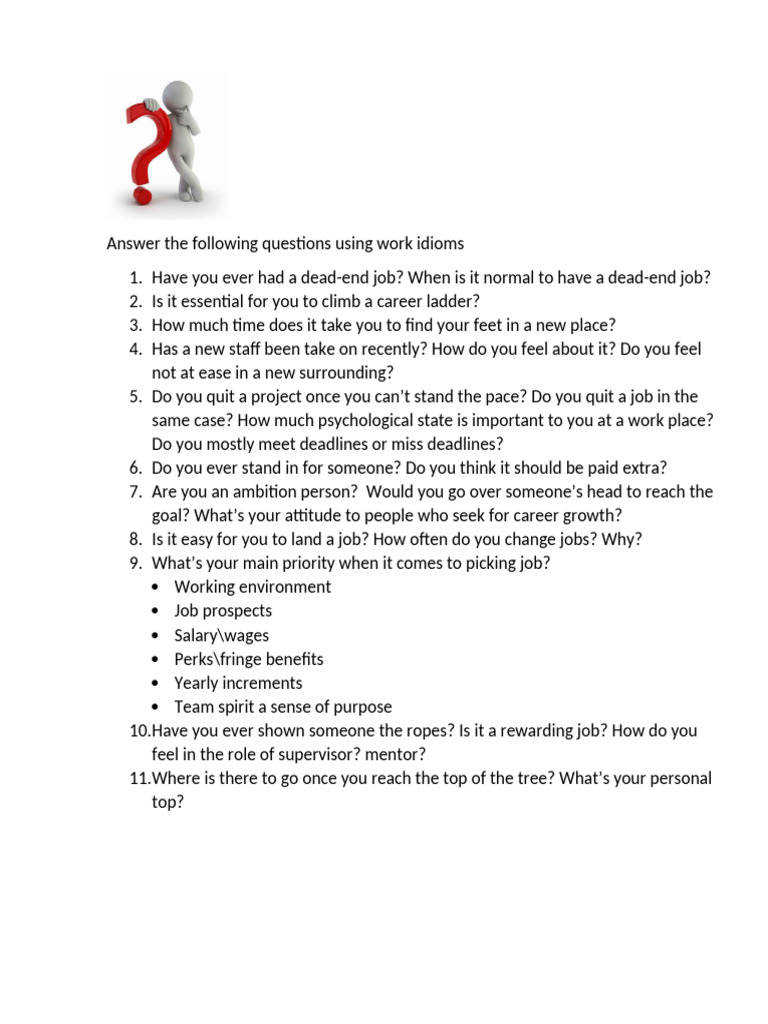 Work idioms | PDF