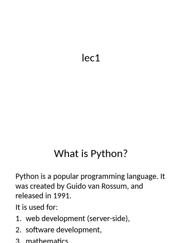 Lec1 Python 1 Pdf 