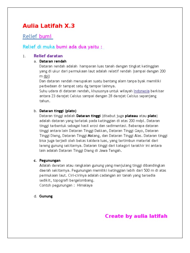 Relief Bumi Geografi | PDF
