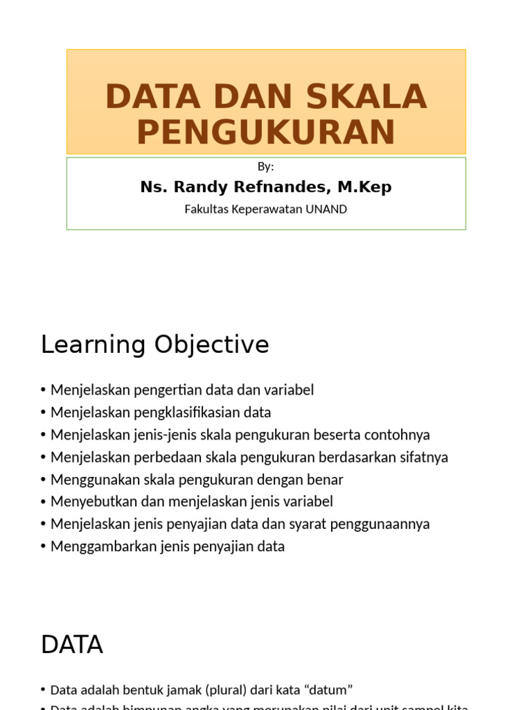 Data Dan Skala Pengukuran | PDF
