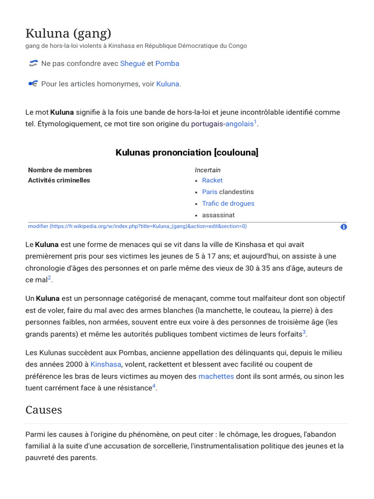 Kuluna (Gang) - Wikipédia | PDF