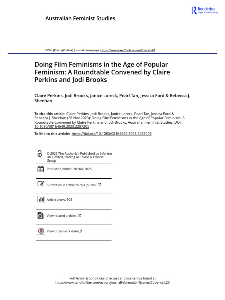 Doing Film Feminisms in The Age of Popular Feminism A Roundtable ...