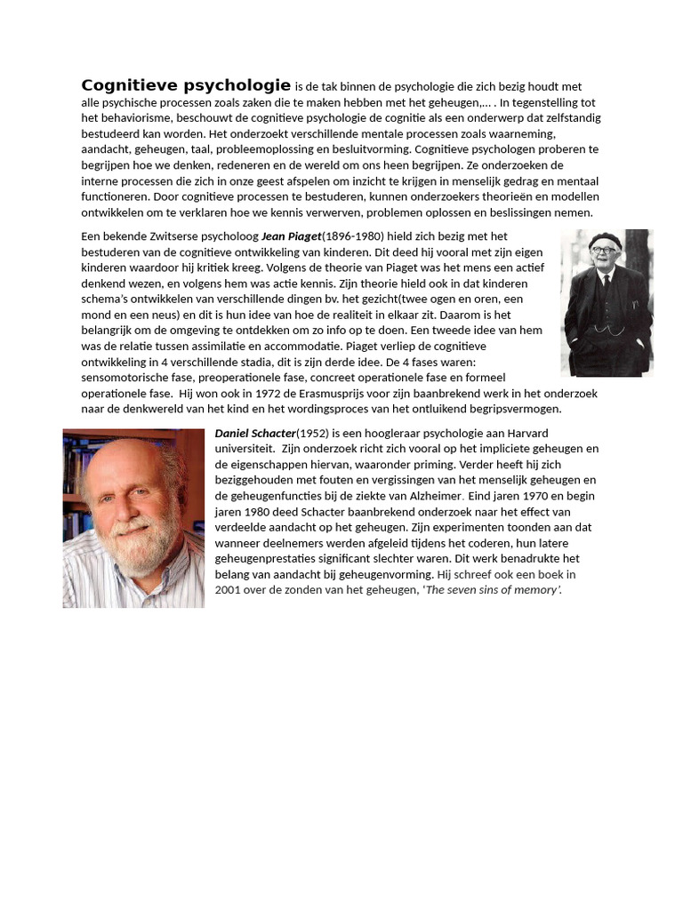 Cognitieve Psychologie | PDF