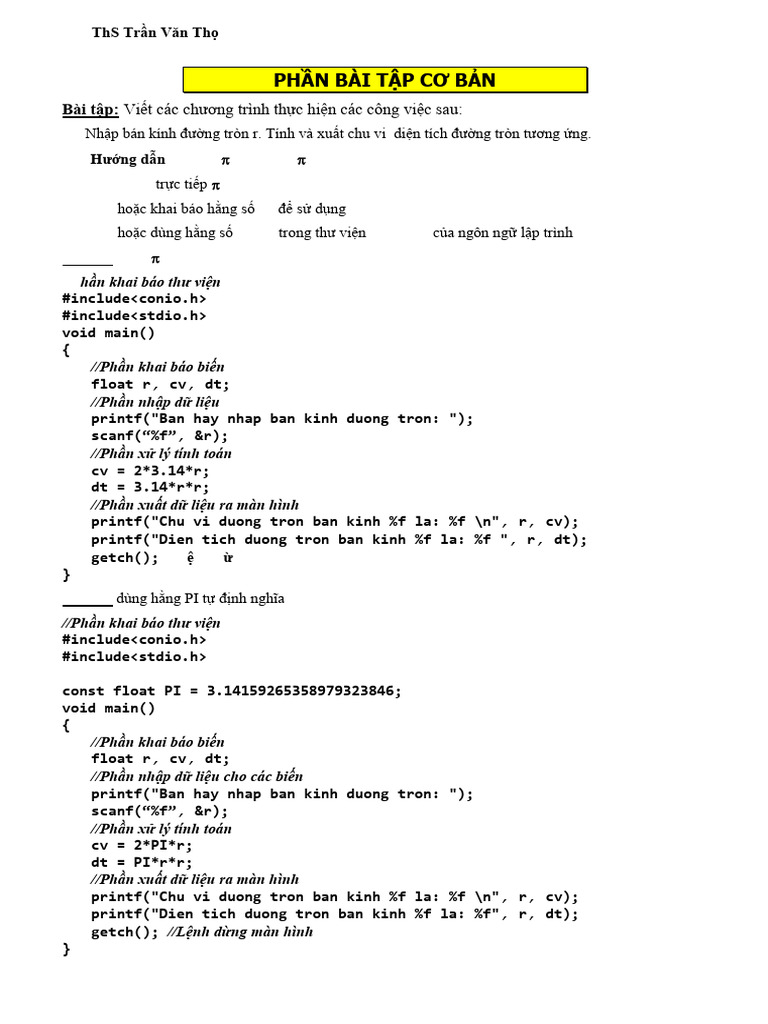 Tvtho Baitap NMLT C 2023 | PDF