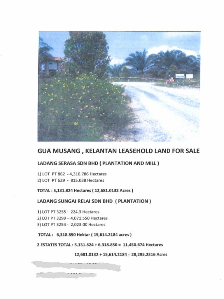 Ladang Serasa SDN BHD Ladang SG Relai SDN BHN 5418-1-220703 - 090128 | PDF