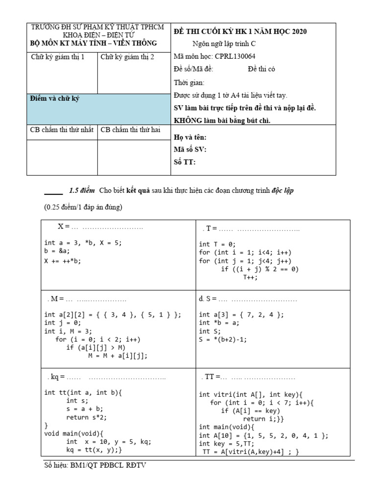 Dap - An - C HK1 - 2020 - 2021 - Final | PDF