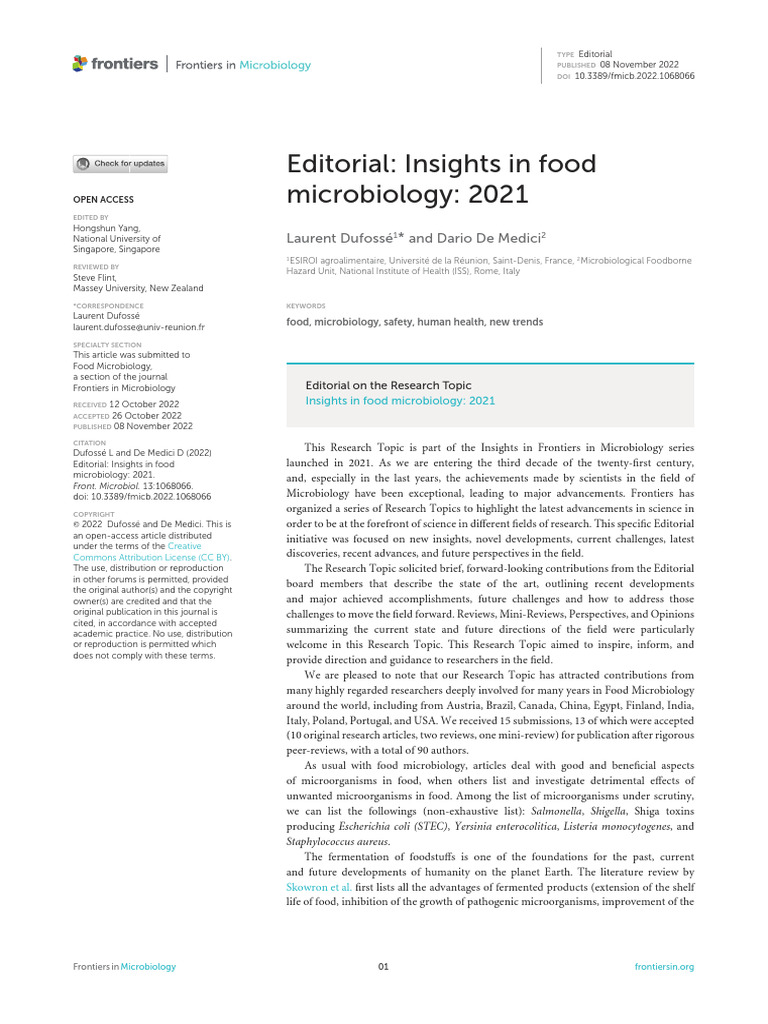 Editorial_Insights_in_food_microbiology | PDF