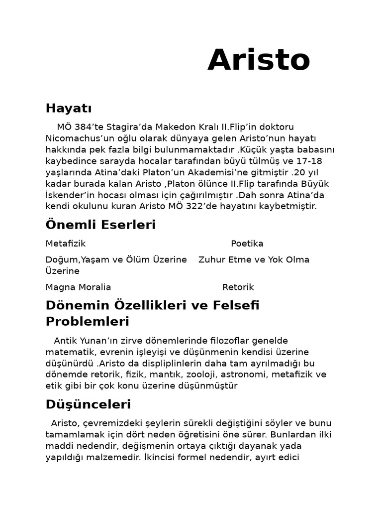 Aristo | PDF