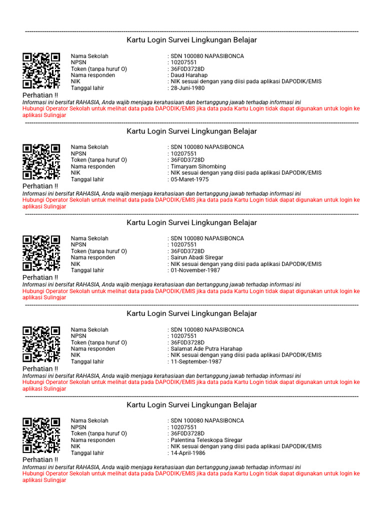 Kartu Login 100080 | PDF