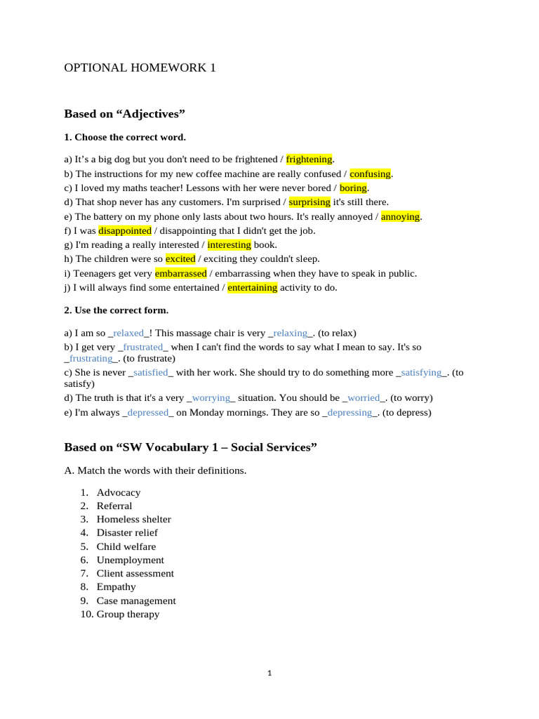 Optional Homework 1 (SW) | PDF