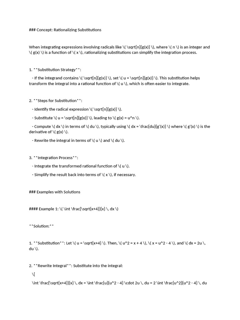 Rationalizing Substitutions | PDF