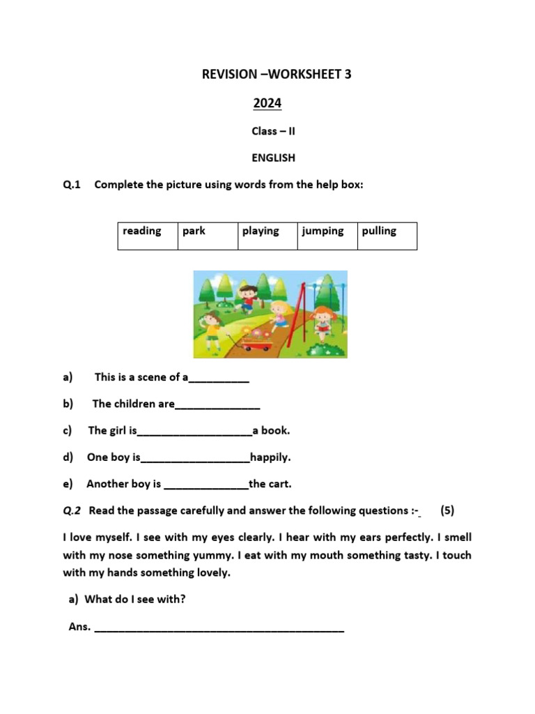 Revision worksheet 3 | PDF