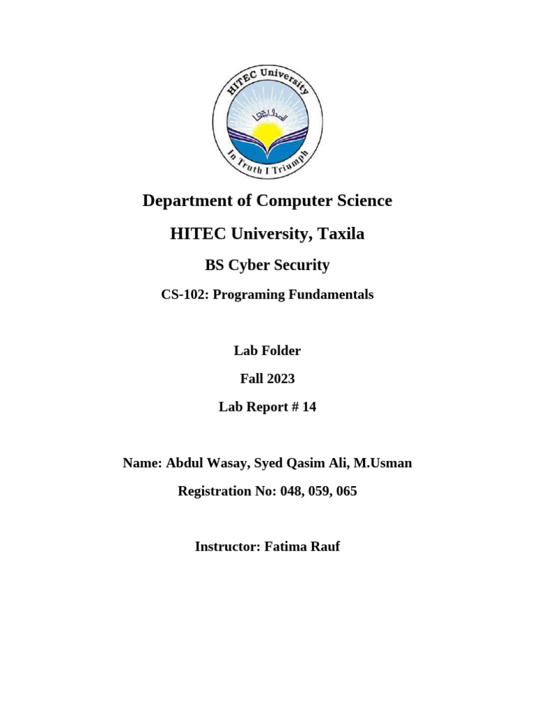 PF Lab Report 14 | PDF