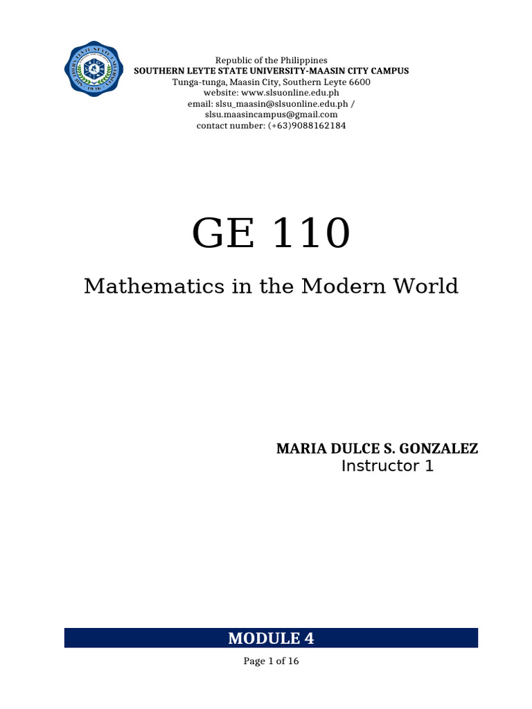 GE110 Module 4 For Distribution To GC | PDF