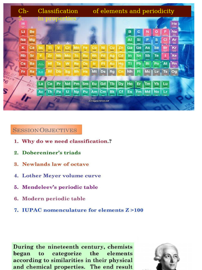Classification of Elements (Periodicity) | PDF