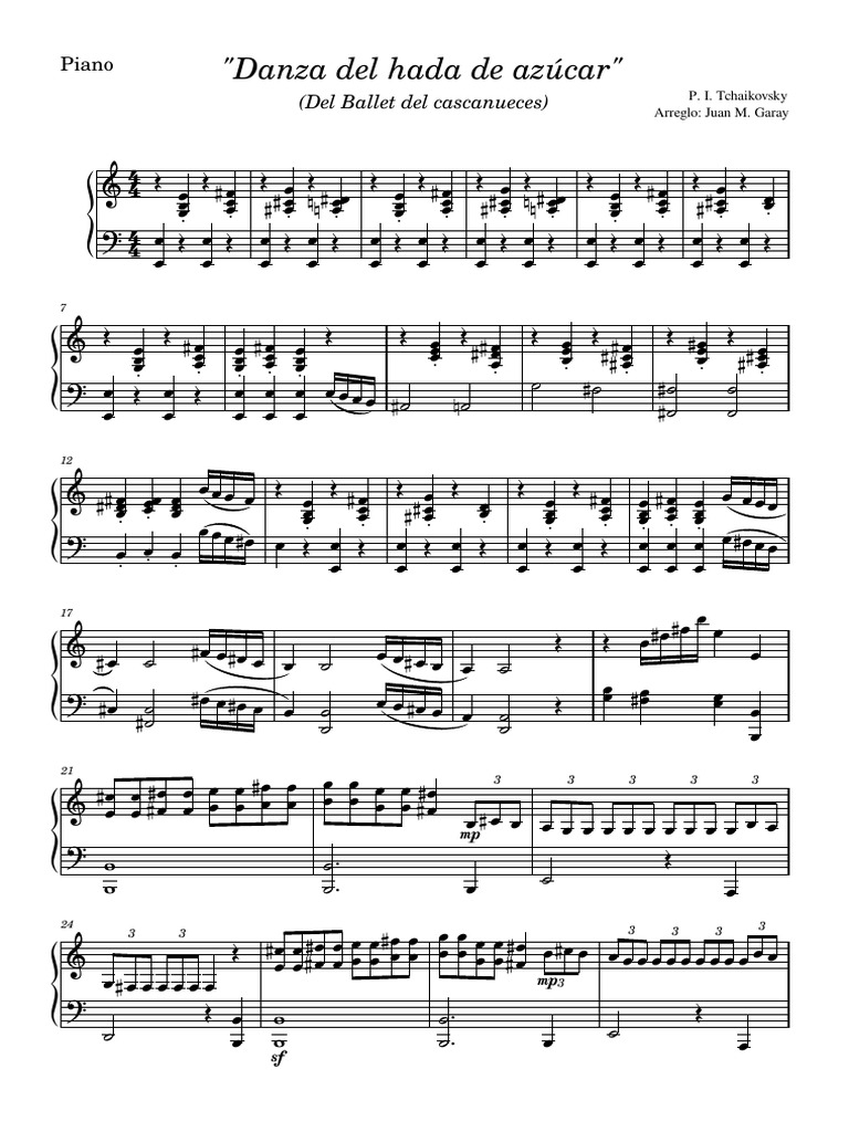 Danza del hada de azucar-Piano | PDF