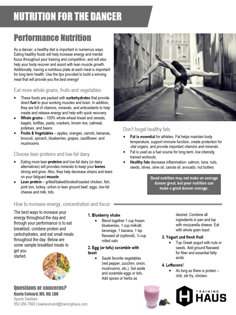 Nutrition For Dancer - Template 6.2019-2 | PDF