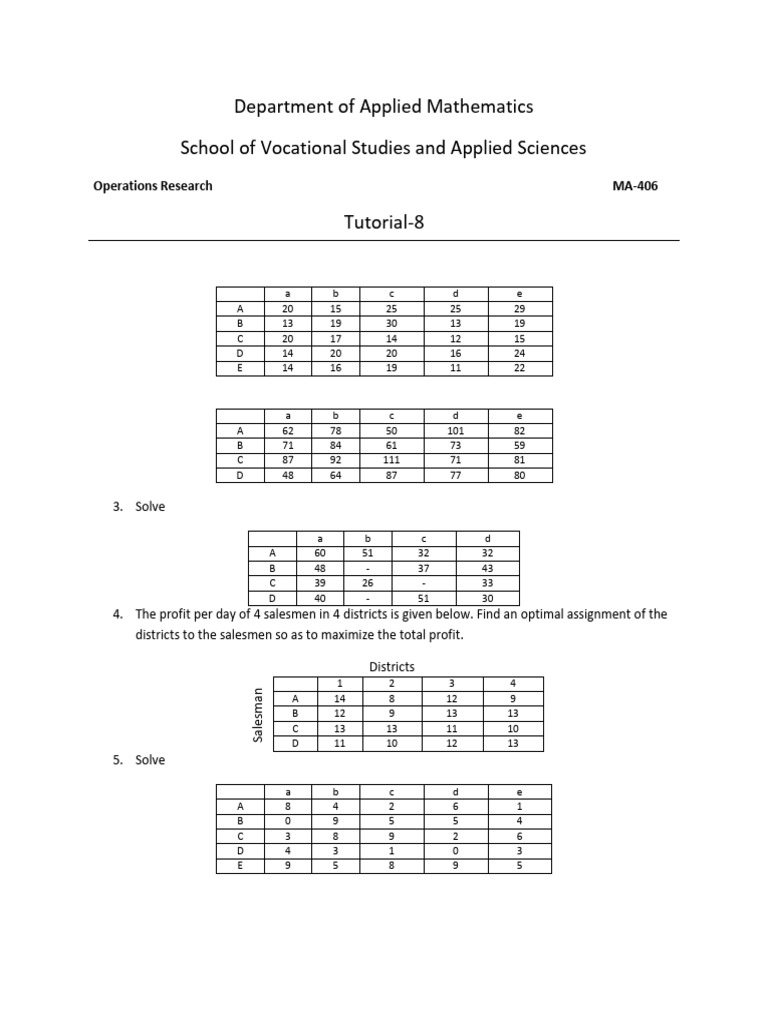 Department of Applied Mathematics School of Vocational Studies and ...