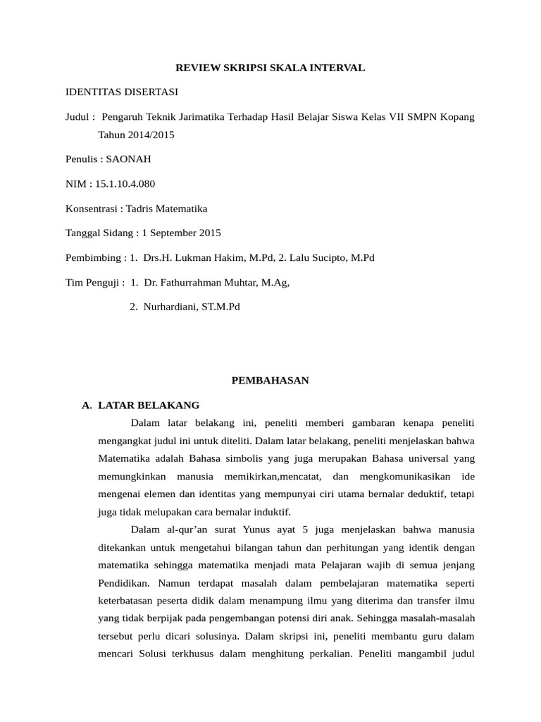 4a - Review Skripsi - Tugas - Kelompok 2 | PDF