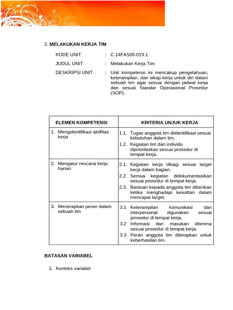 Melakukan Kerja Tim | PDF
