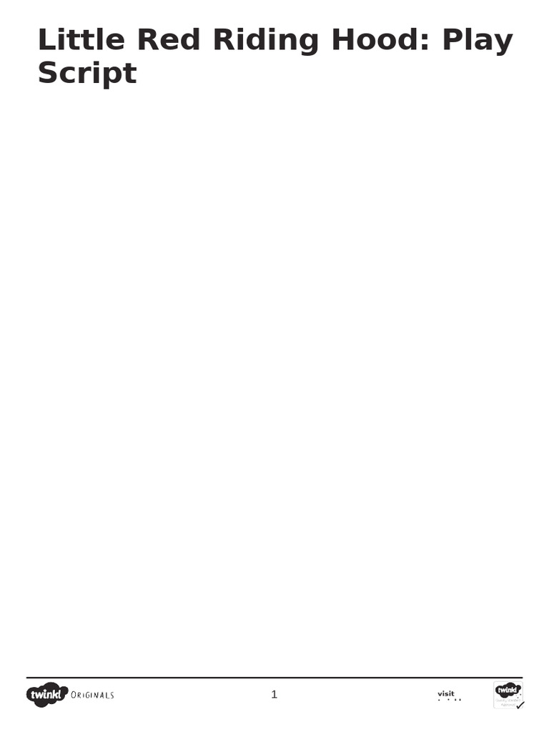 Little Red Riding Hood Play Script 1 1 | PDF