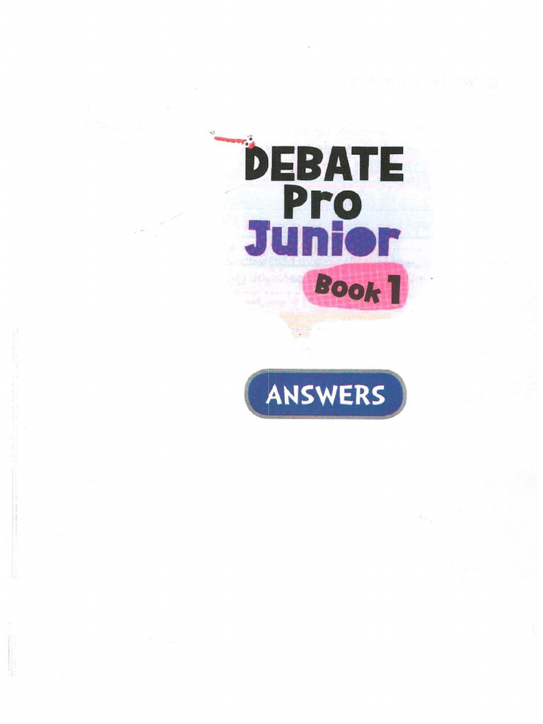 Debate Pro Junior 1 - Answer Key | PDF