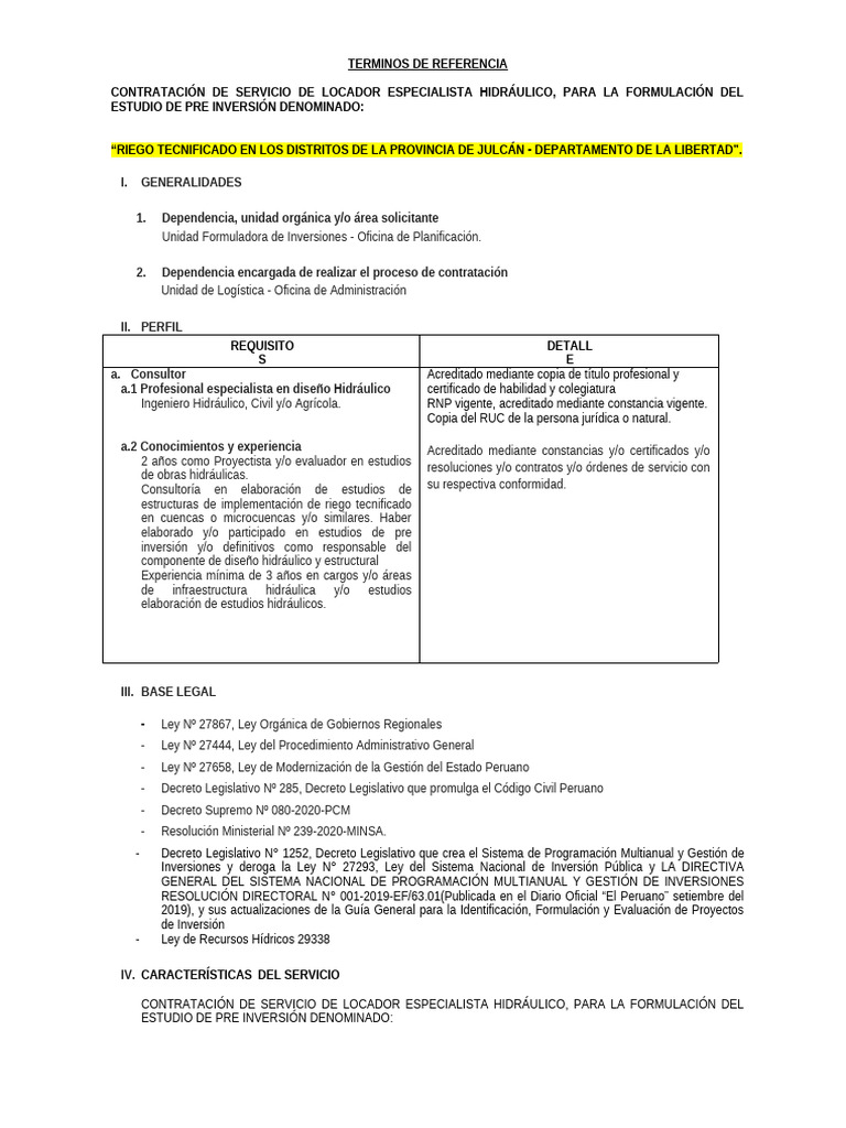 TDR Diseño Hidraulico Julcan | PDF | Technology & Engineering