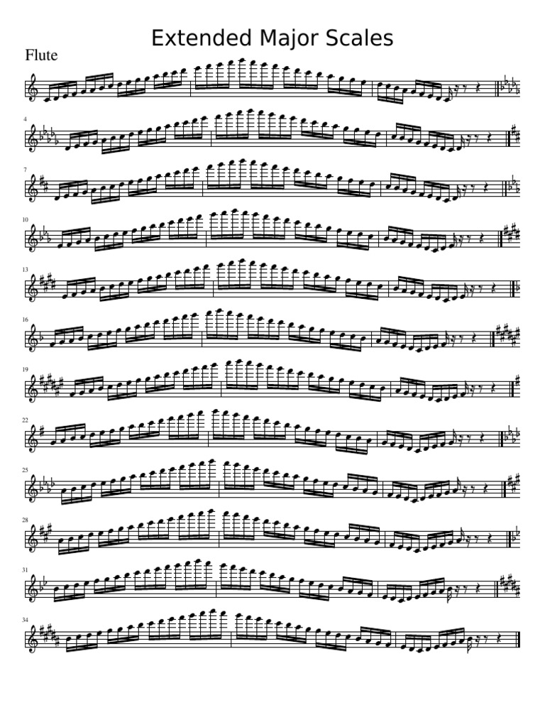 Flute Extended Major Scales | PDF