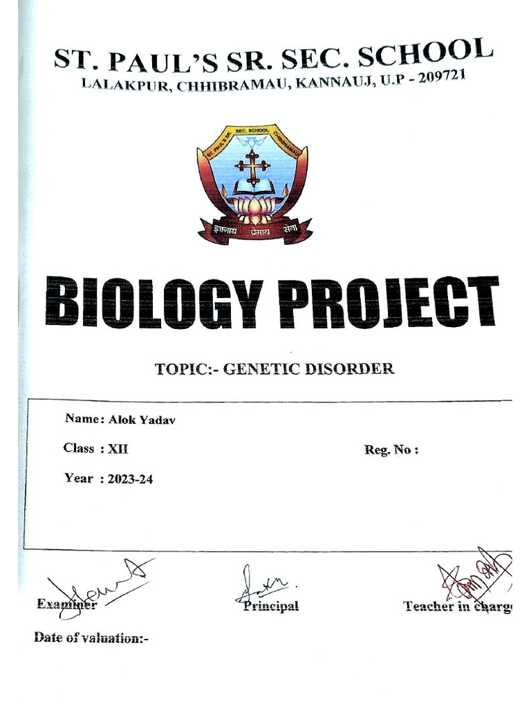 Biology Project Model 2 | PDF