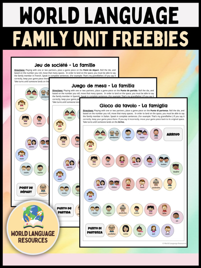 WorldLanguageFamilyUnitFreebiesFrenchSpanishItalian 1 | PDF