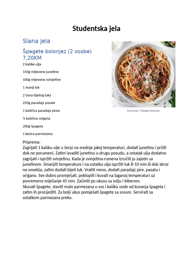 Studentska Jela | PDF | Moroccan Cuisine | Capsicum