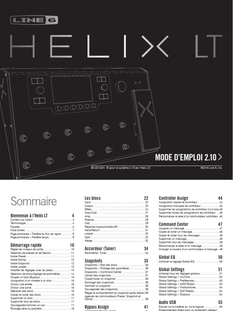 Helix LT Owner's Manual - French | PDF