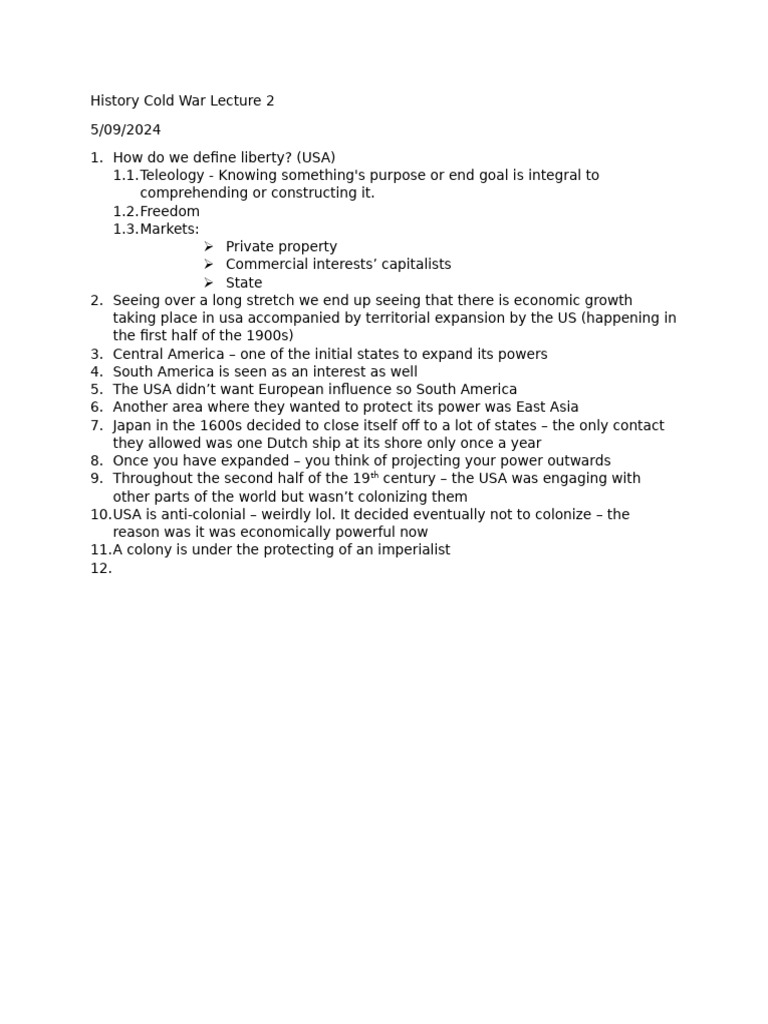History Cold War Lecture 2 | PDF