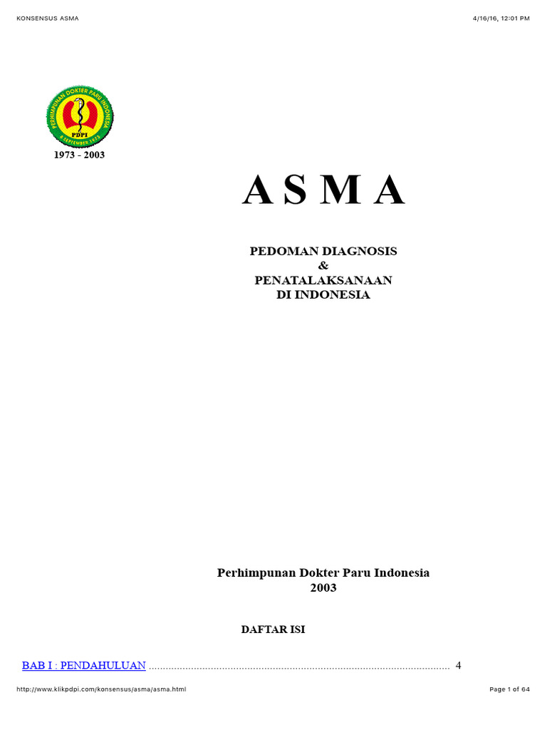 Pedoman PDPI ASMA | PDF