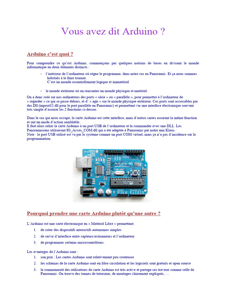 ART021 Vous Avez Dit Arduino Par Mumu | PDF