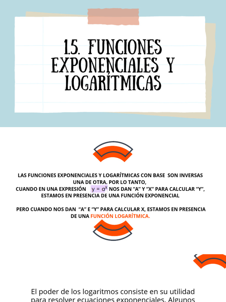 1.5. Funciones exponenciales y logarítmicas (3) | PDF