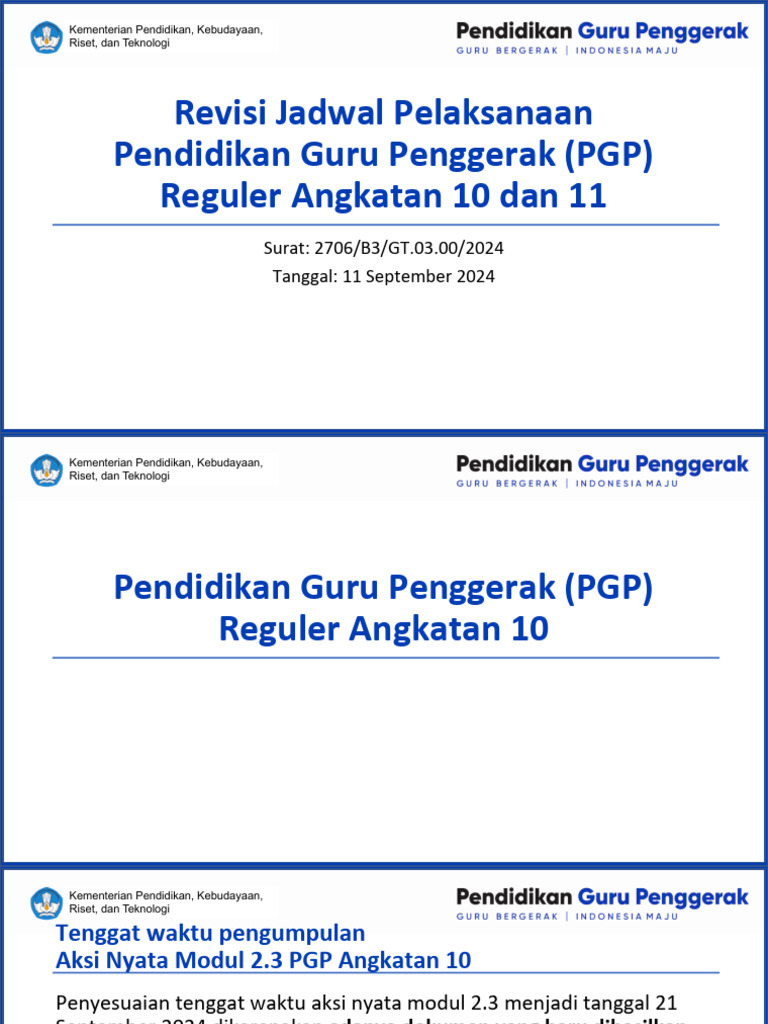 Panduan Pelaksanaan Dari Tinjut Perubahan Jadwal PGP | PDF