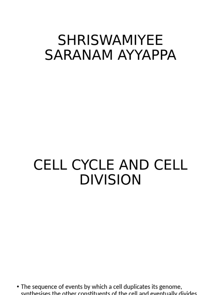 Class XI Chapter 10 Cell Cycle AYYAPPA | PDF