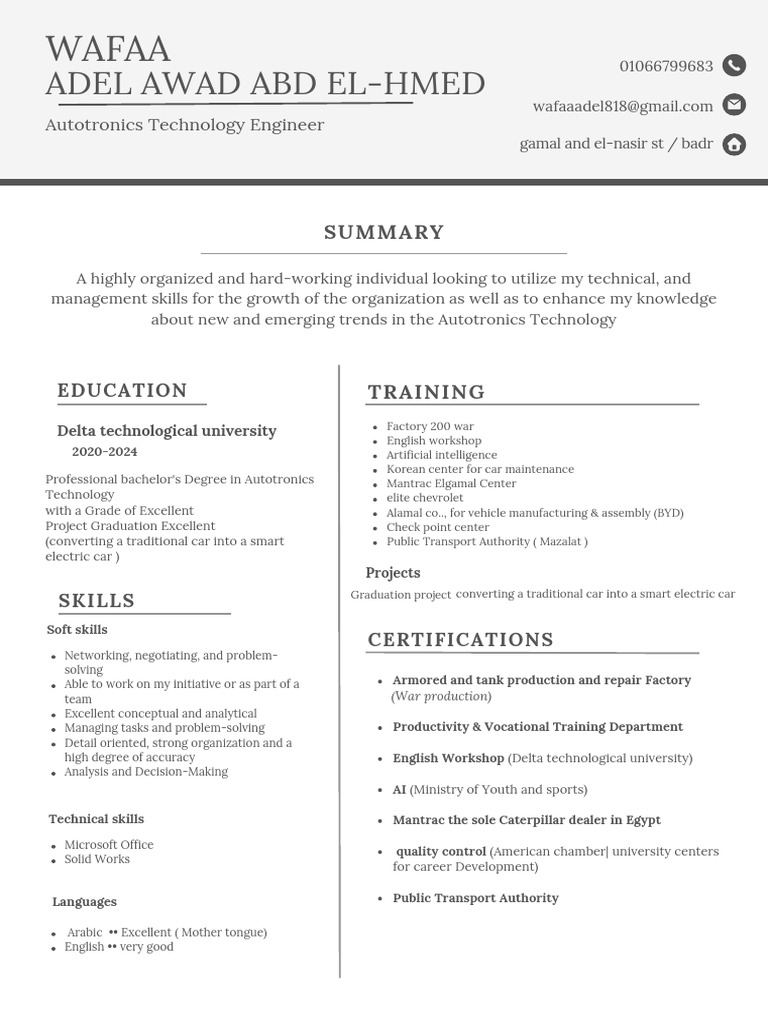 Gray and White Simple Clean Resume | PDF