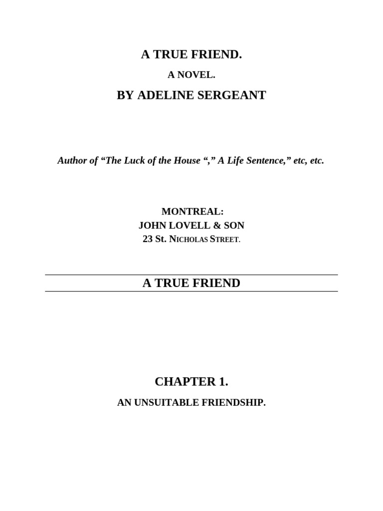 A TRUE FRIEND - Ms Word | PDF