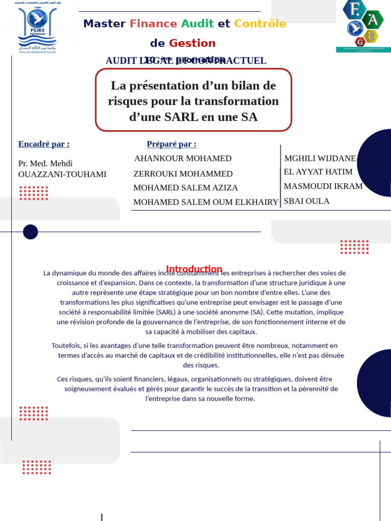 Transformation de SARL en SA 3 | PDF