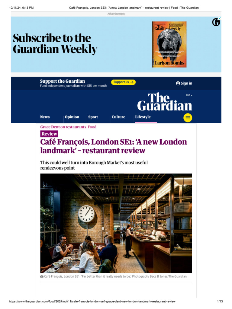 Café François: A New Borough Market Gem | PDF | Foods | Cuisine