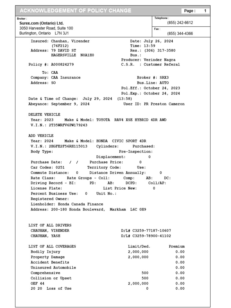 Proof of Insurance | PDF