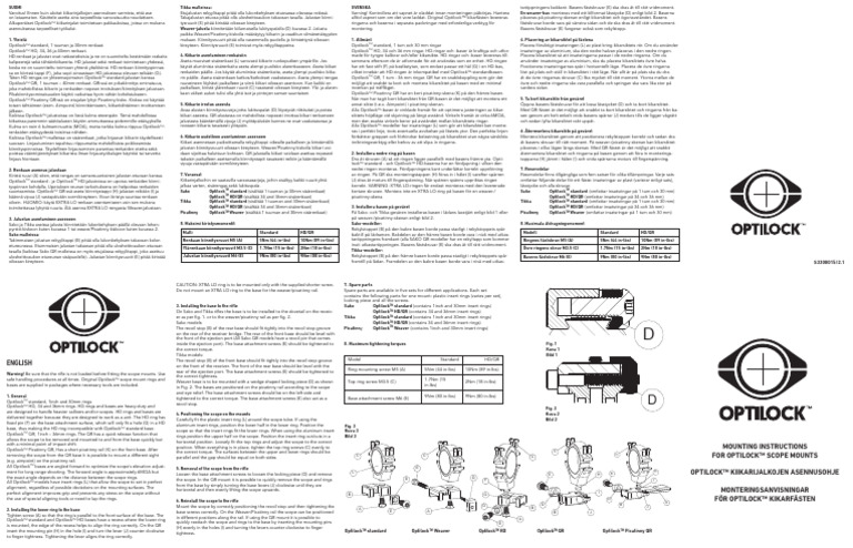 Sako Optilock Instructions 2.1 S3300015 | PDF