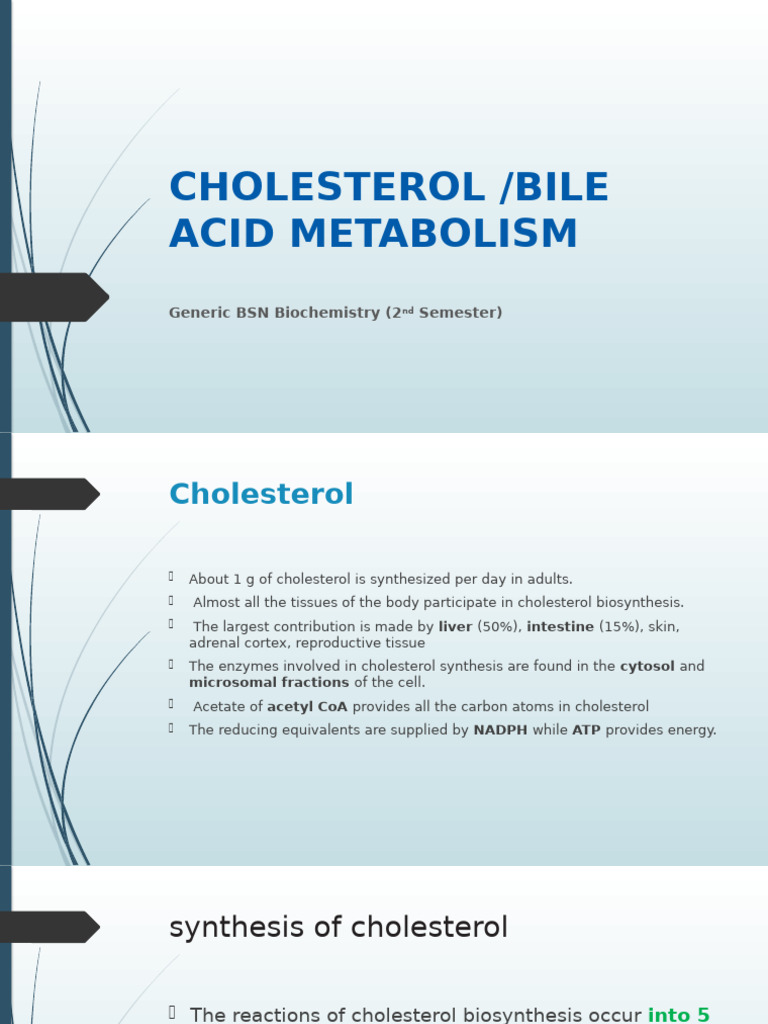 Cholesterol Metabolism | PDF