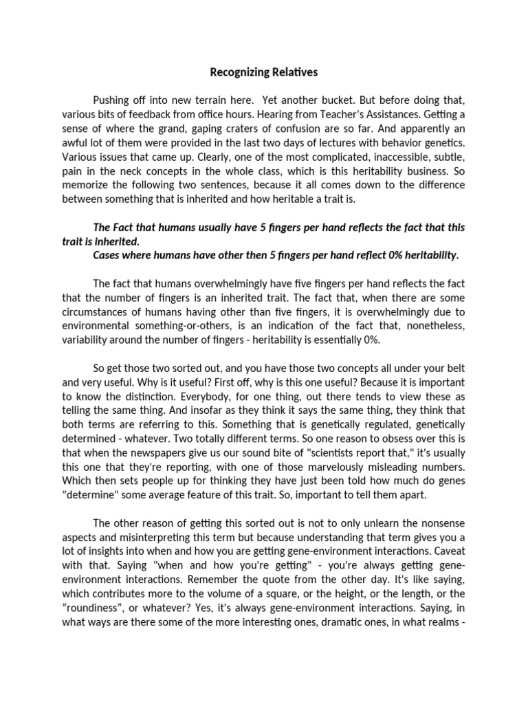 Recognizing Relatives | PDF
